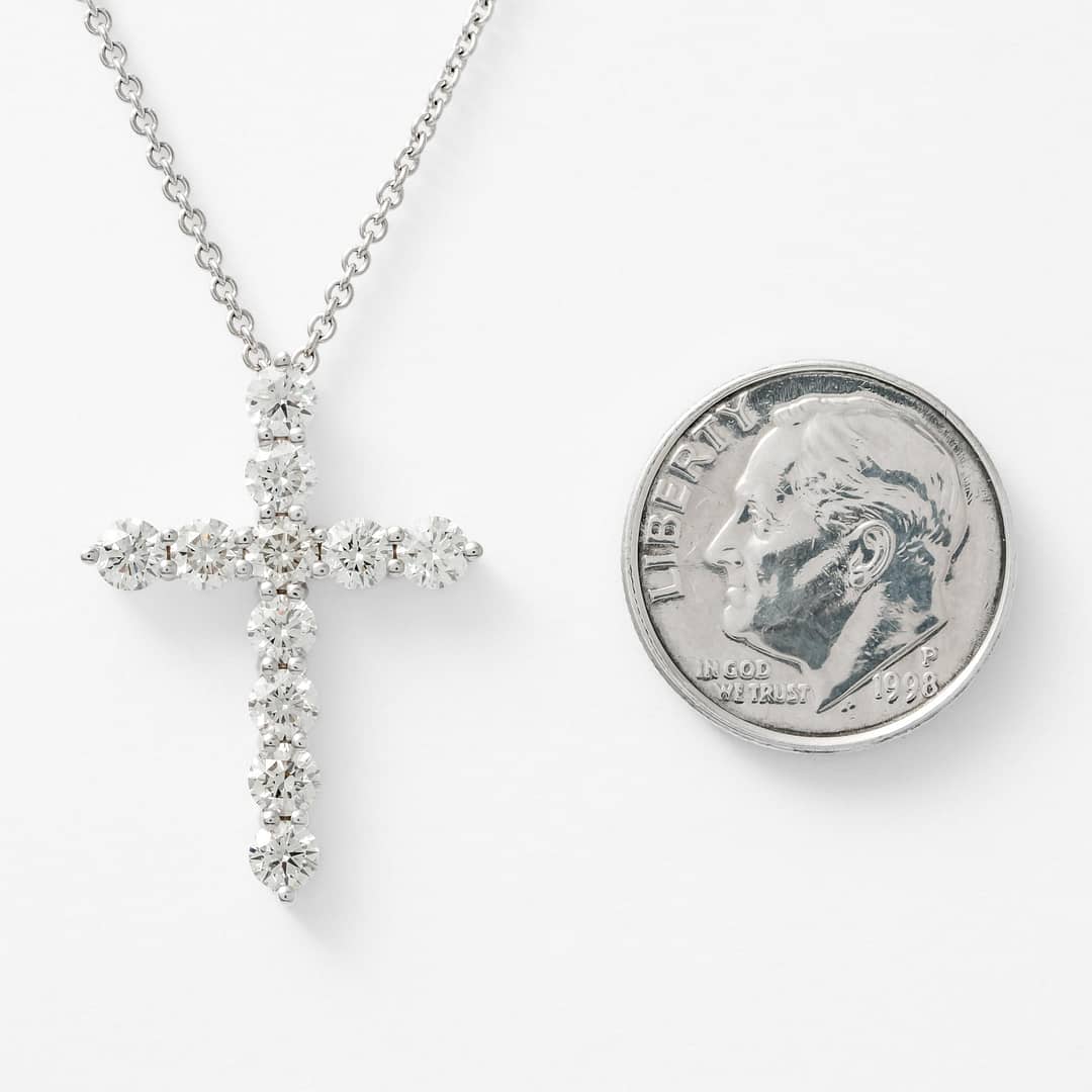 Platinum diamond cross necklace store