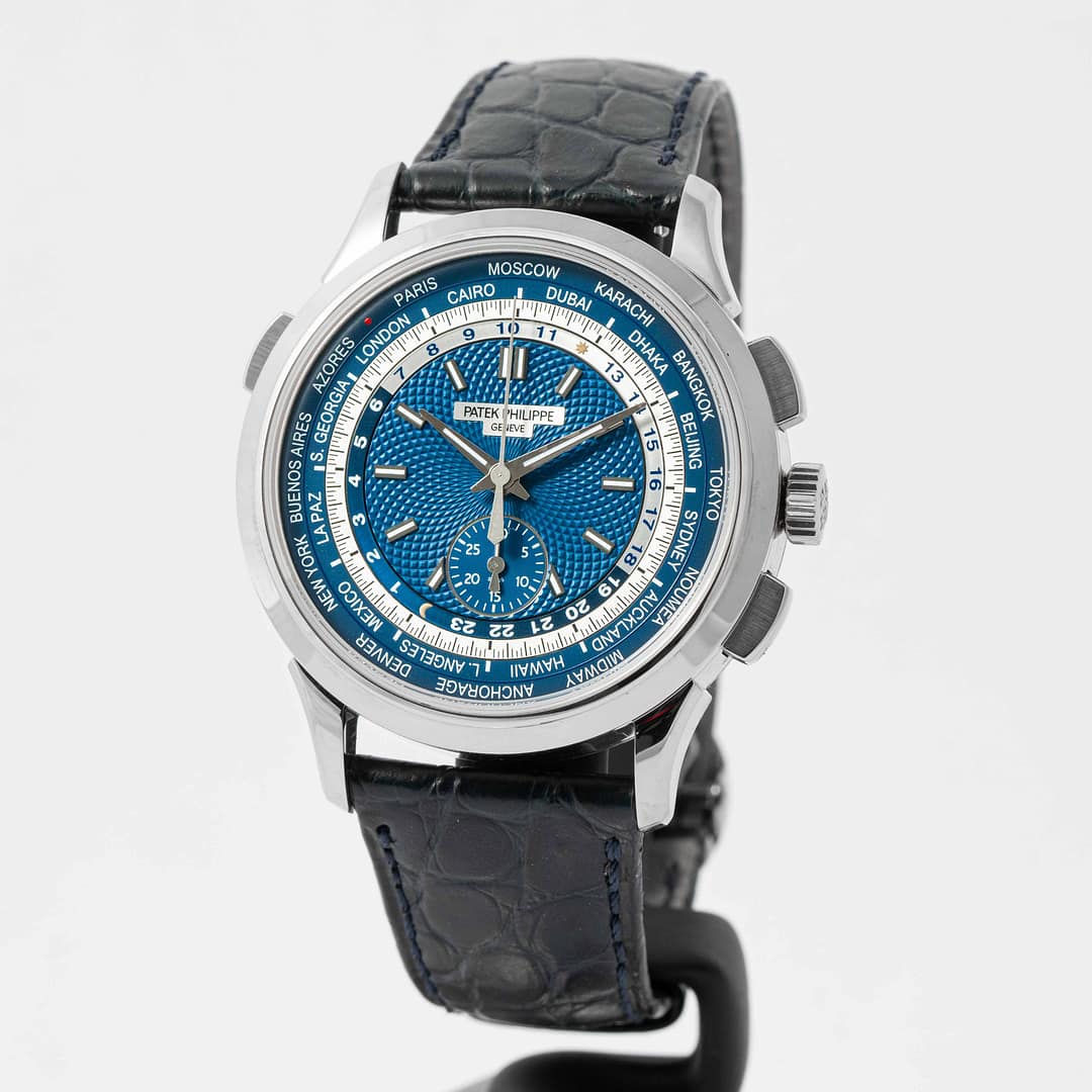 Patek Philippe World Time Flyback Chronograph White Gold 39.5mm (5930G ...