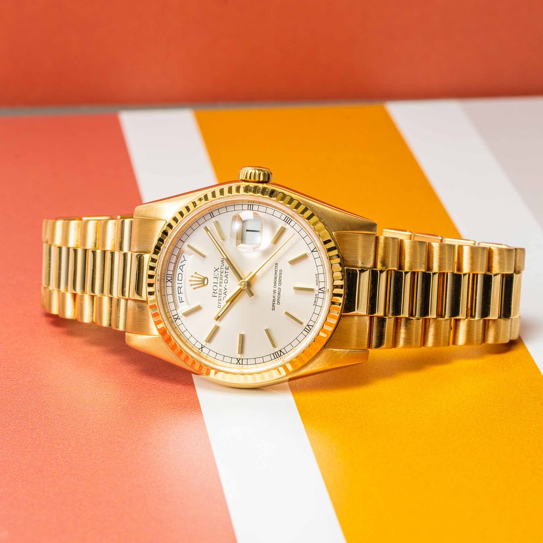 Rolex Day-Date Presidential Silver Dial Yellow Gold 36mm (118238 ...