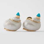 Bi-Color Pearl & Diamond Earrings (Yellow Gold) — Shreve, Crump & Low