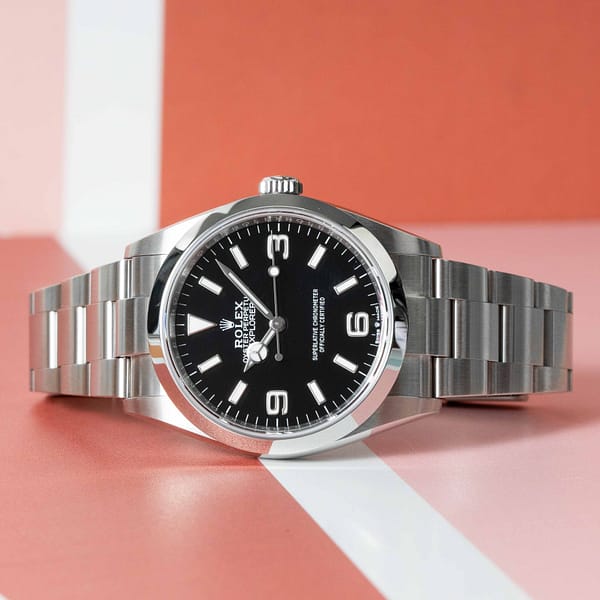 Rolex Explorer 36 Black Dial Oyster Perpetual Stainless Steel 36mm ...