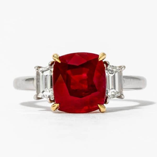 16.18 Carat H VS1 Antique Cushion Cut Diamond Platinum Engagement Ring ...