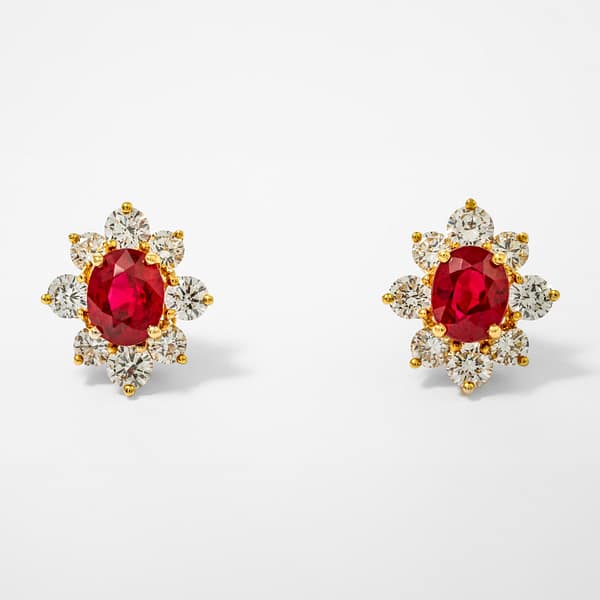 garnet or ruby earrings