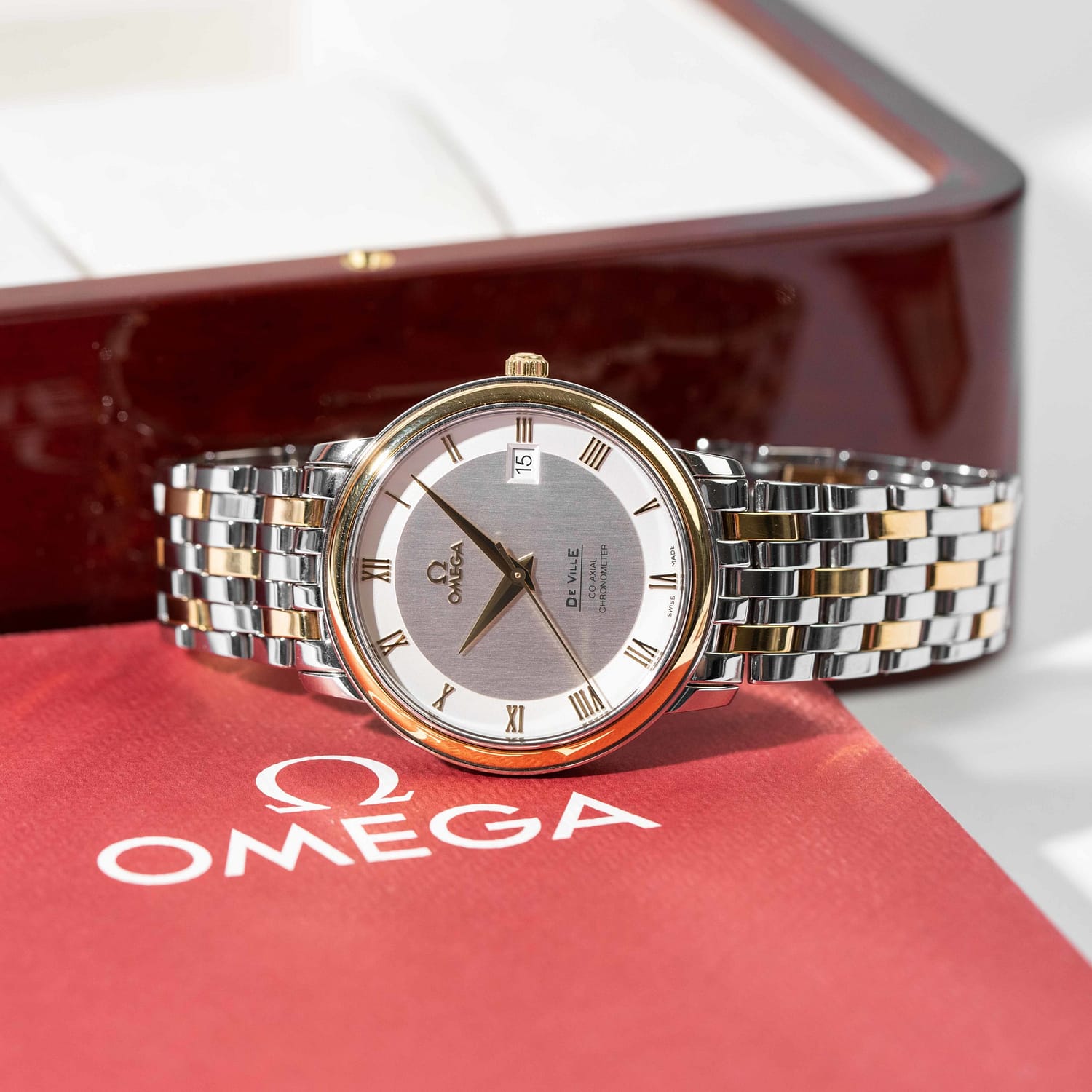 Pre-owned Omega De Ville Prestige Co-Axial Silver Dial Two-Tone 36.5mm (4374.31.00) — Shreve ...