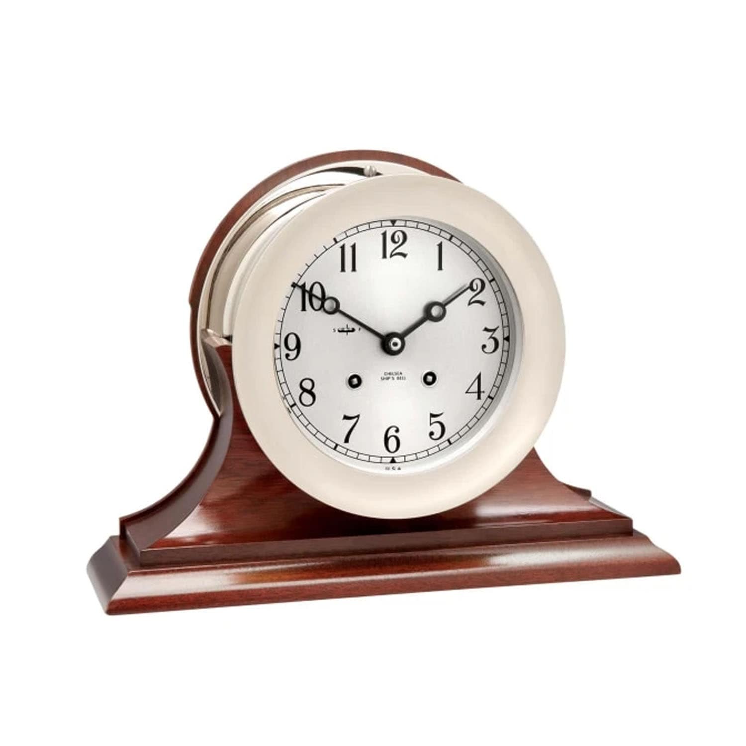 Chelsea Clock Ship's Bell in Nickel with Traditional Base — Shreve ...