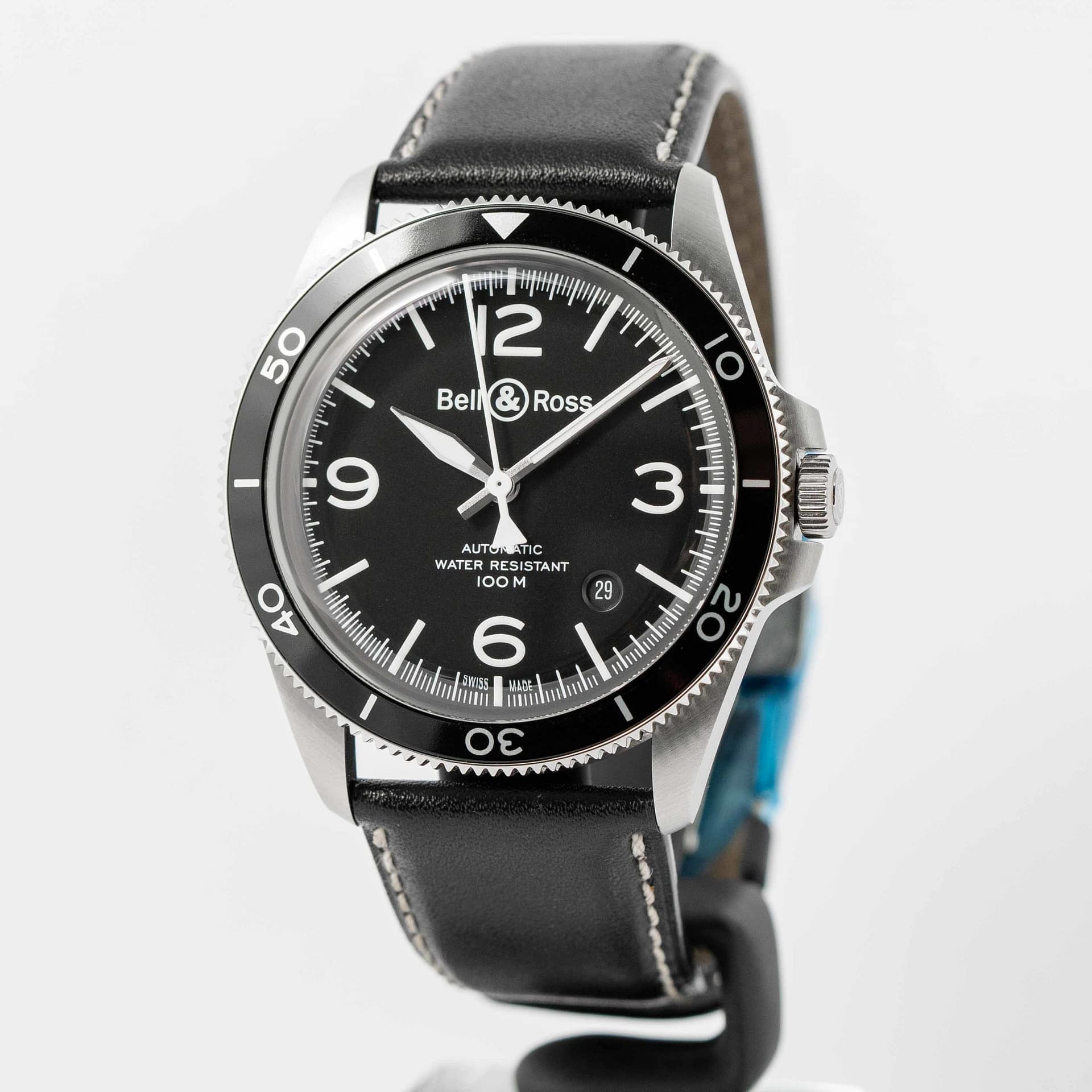 Pre-owned Bell & Ross BR V2-92 Black Steel Stainless Steel 41mm (BRV292 ...