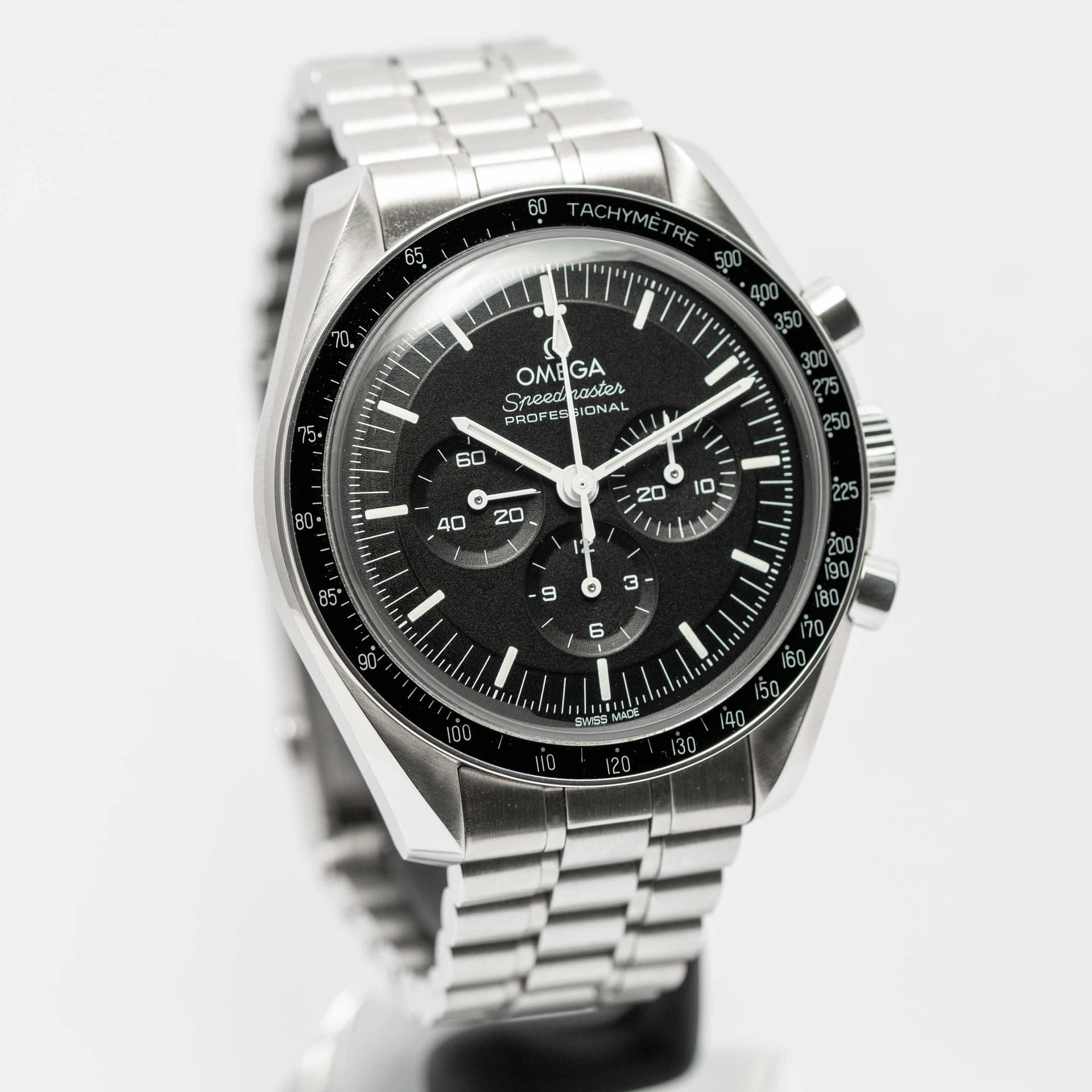 Pre-owned Omega Speedmaster Professional Moon Watch Hesalite Black Dial ...