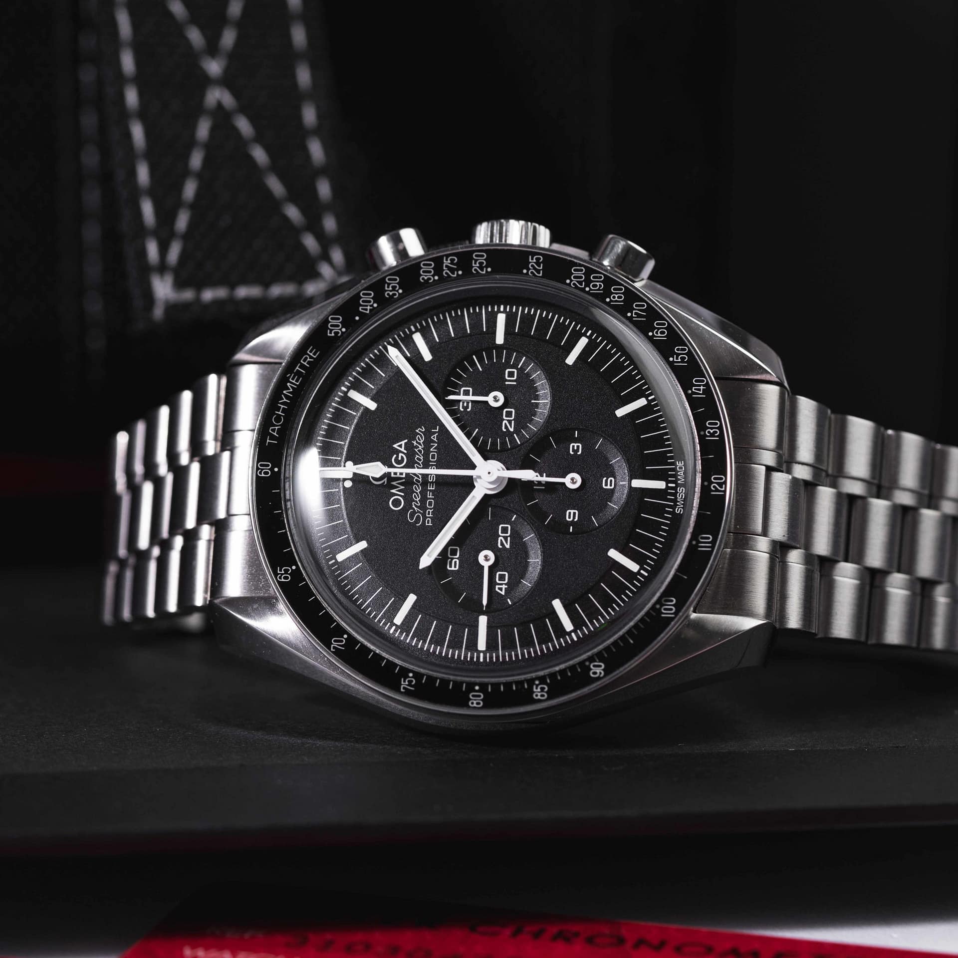 Pre-owned Omega Speedmaster Professional Moon Watch Hesalite Black Dial ...