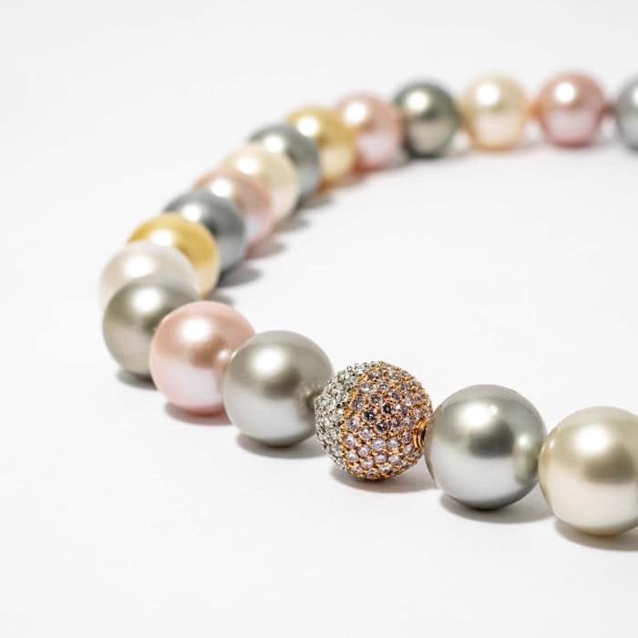 Multi-Colored Natural South Sea 15-17mm Pearl Necklace (White Gold ...