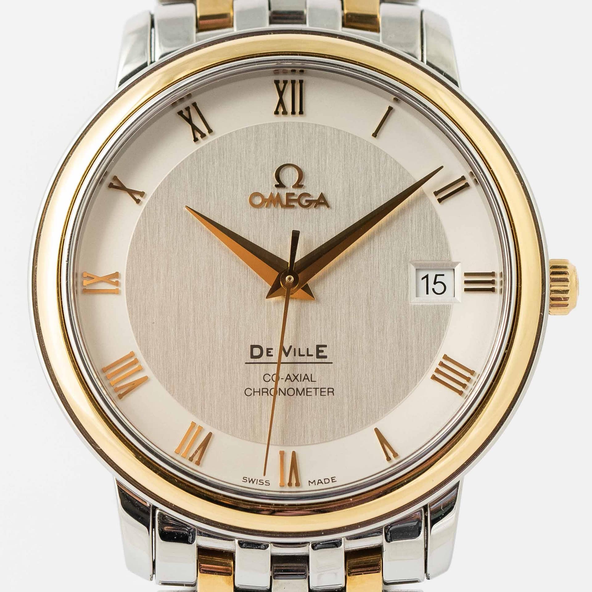 Pre-owned Omega De Ville Prestige Co-Axial Silver Dial Two-Tone 36.5mm (4374.31.00) — Shreve ...