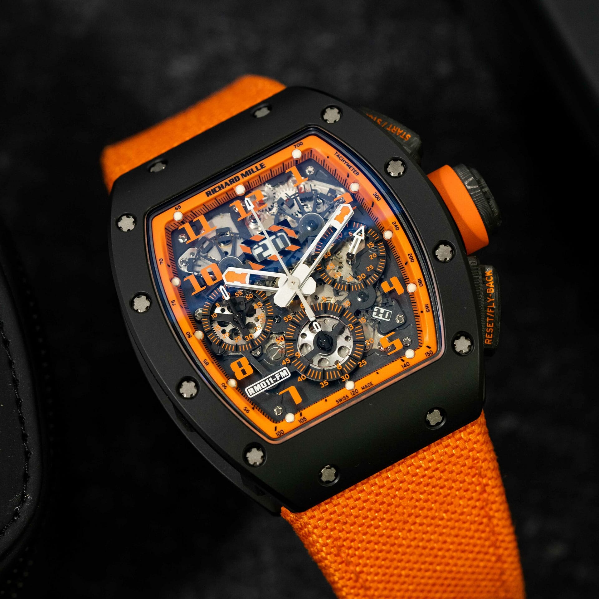 Richard Mille RM 011 Felipe Massa Flyback Chronograph Orange Storm Black Ceramic and Carbon 40mm ...