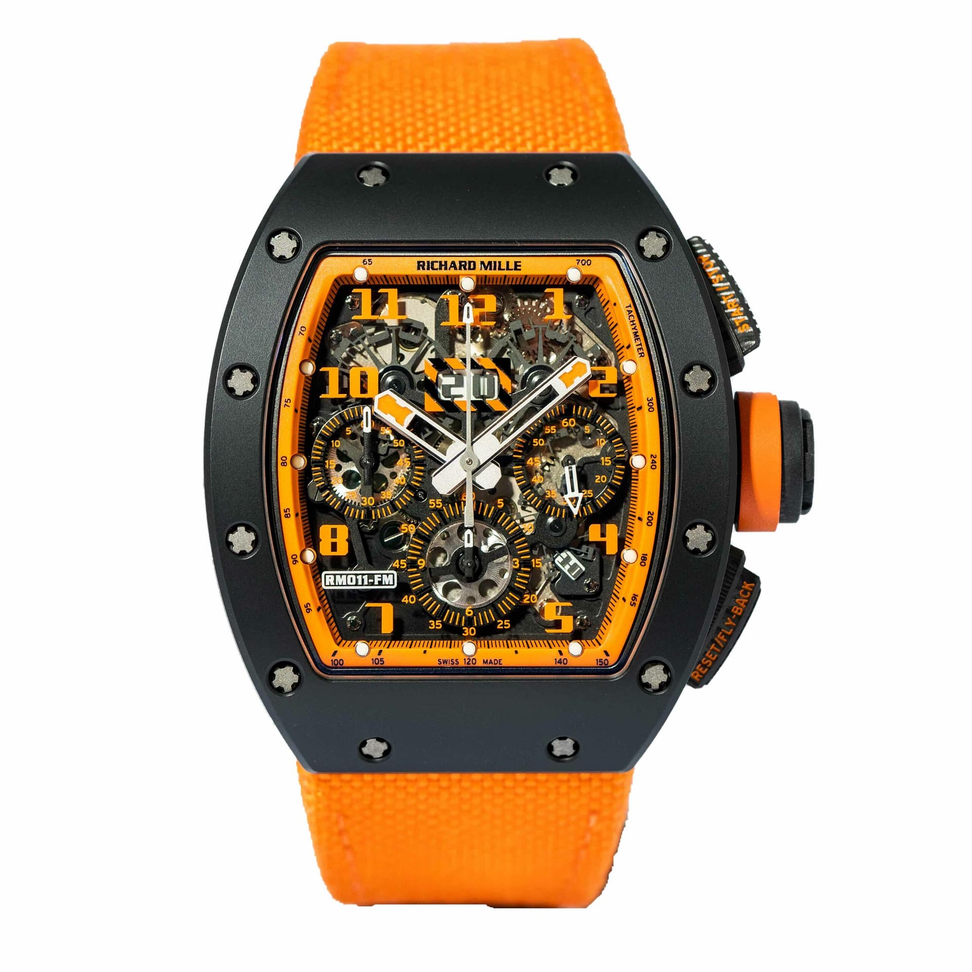 Richard Mille RM 011 Felipe Massa Flyback Chronograph Orange Storm Black Ceramic and Carbon 40mm ...