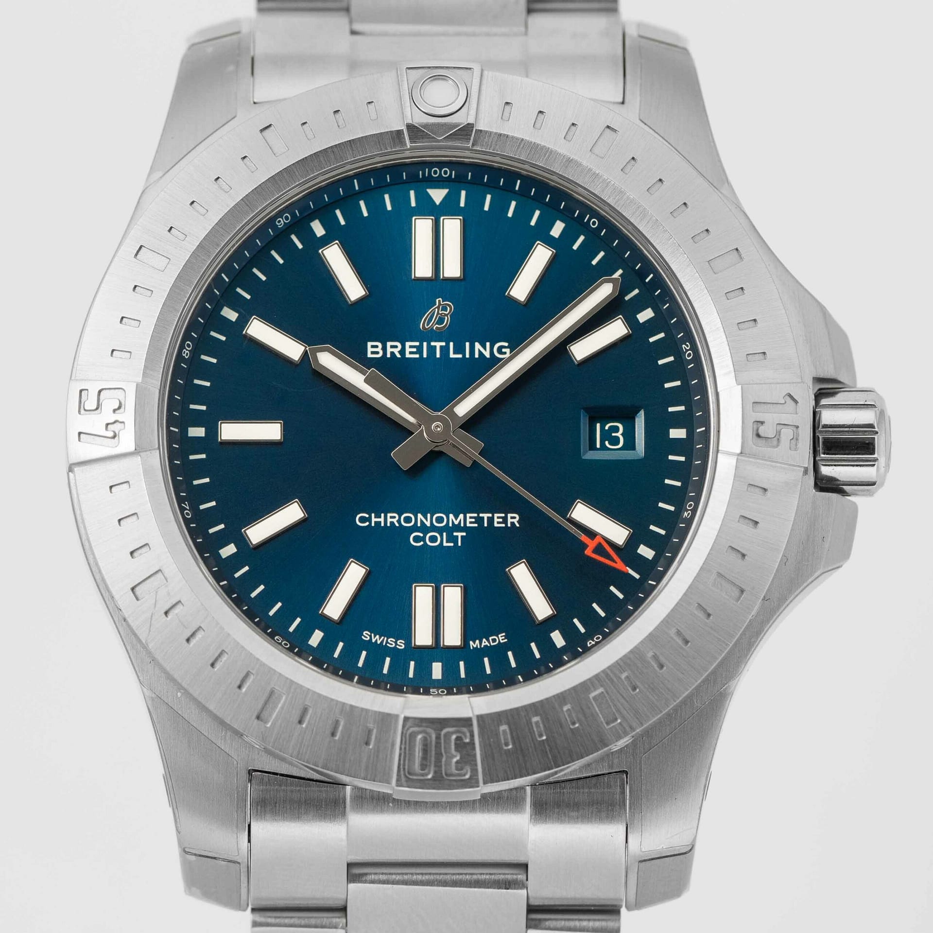 Preowned Breitling Chronomat Colt Blue Dial Stainless Steel 44mm ...