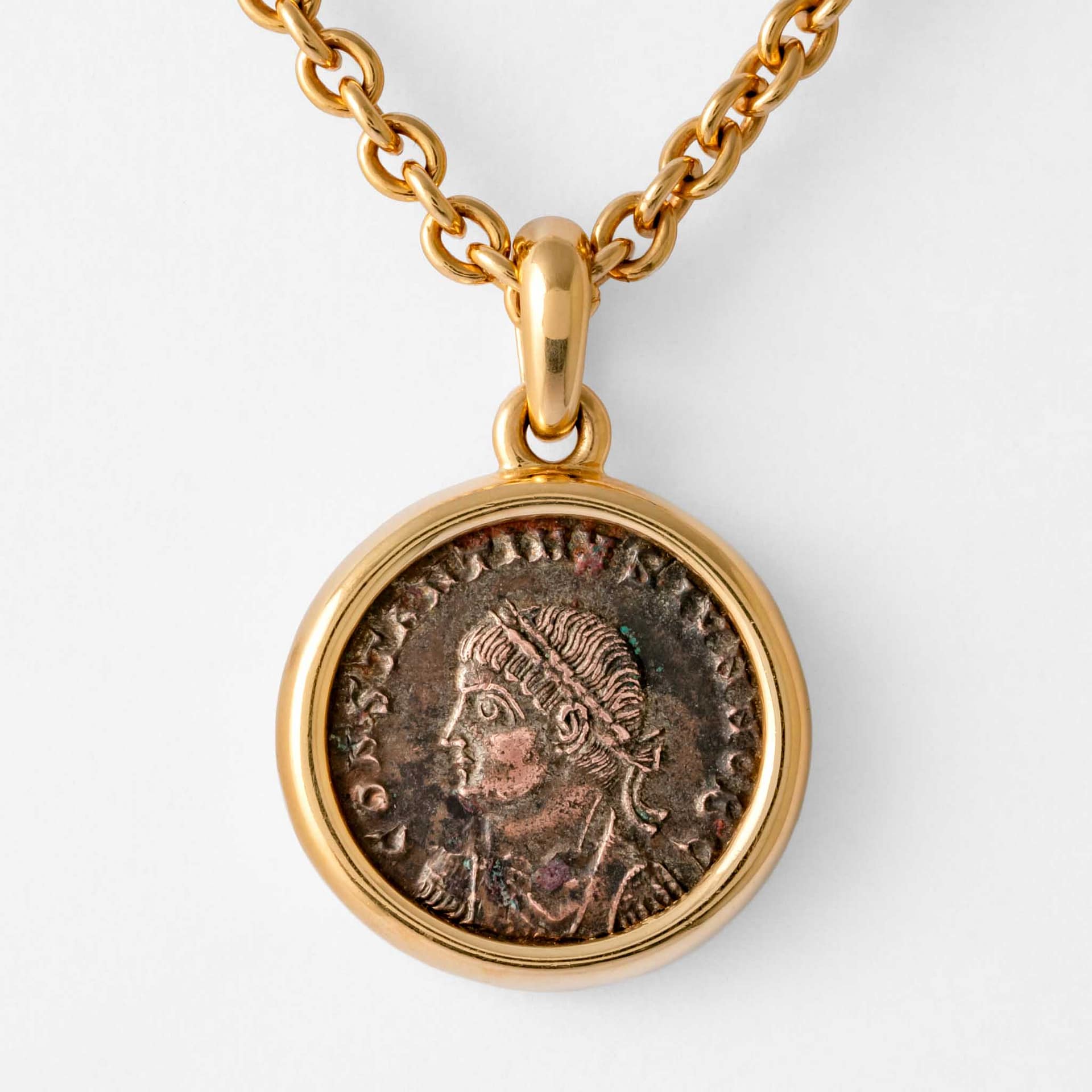 Bulgari "Monete" Antique Coin Pendant Necklace (Yellow Gold) — Shreve ...