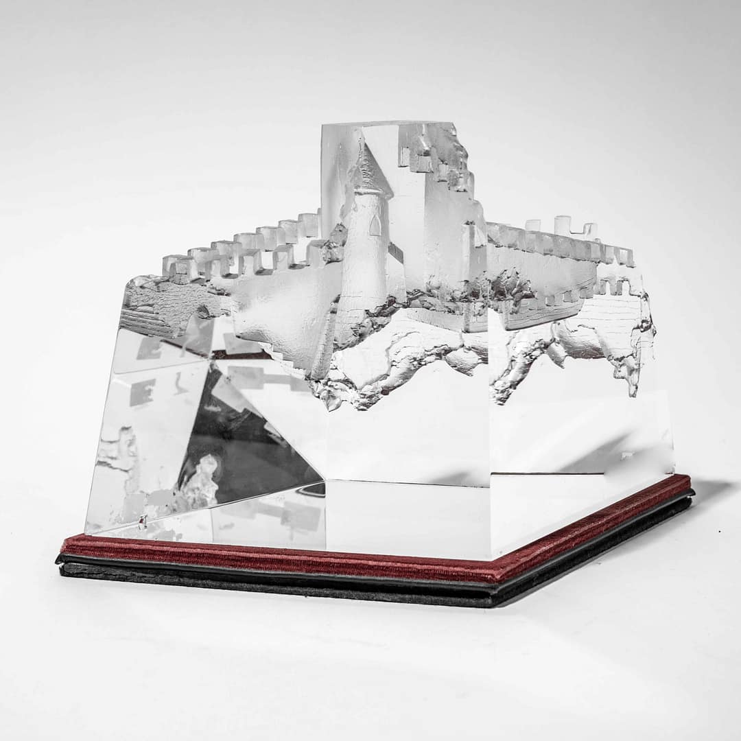 Vintage Steuben Crystal "Castle of Dreams" Fortress Sculpture (American ...