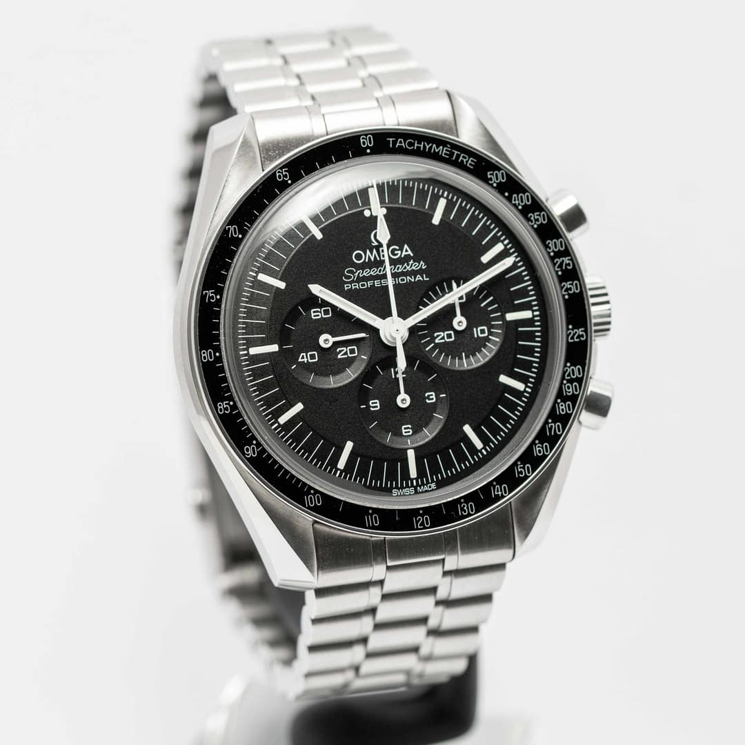 Pre-owned Omega Speedmaster Professional Moon Watch Hesalite Black Dial ...