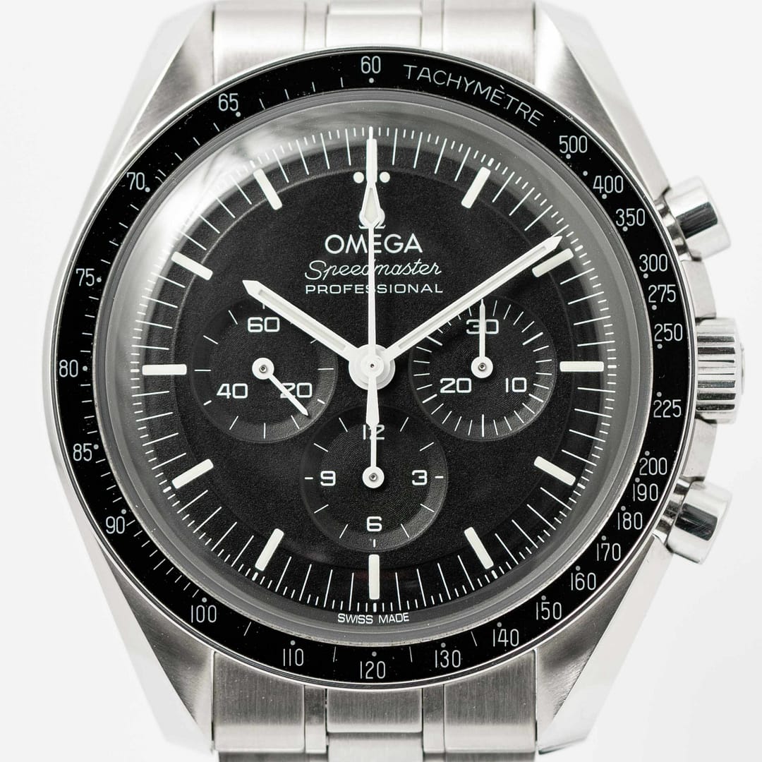 Pre-owned Omega Speedmaster Professional Moon Watch Hesalite Black Dial ...