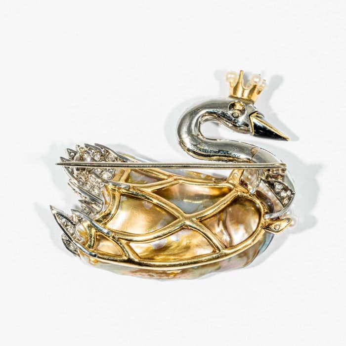 Multi-Gem Swan Pin (Two Tone) — Shreve, Crump & Low