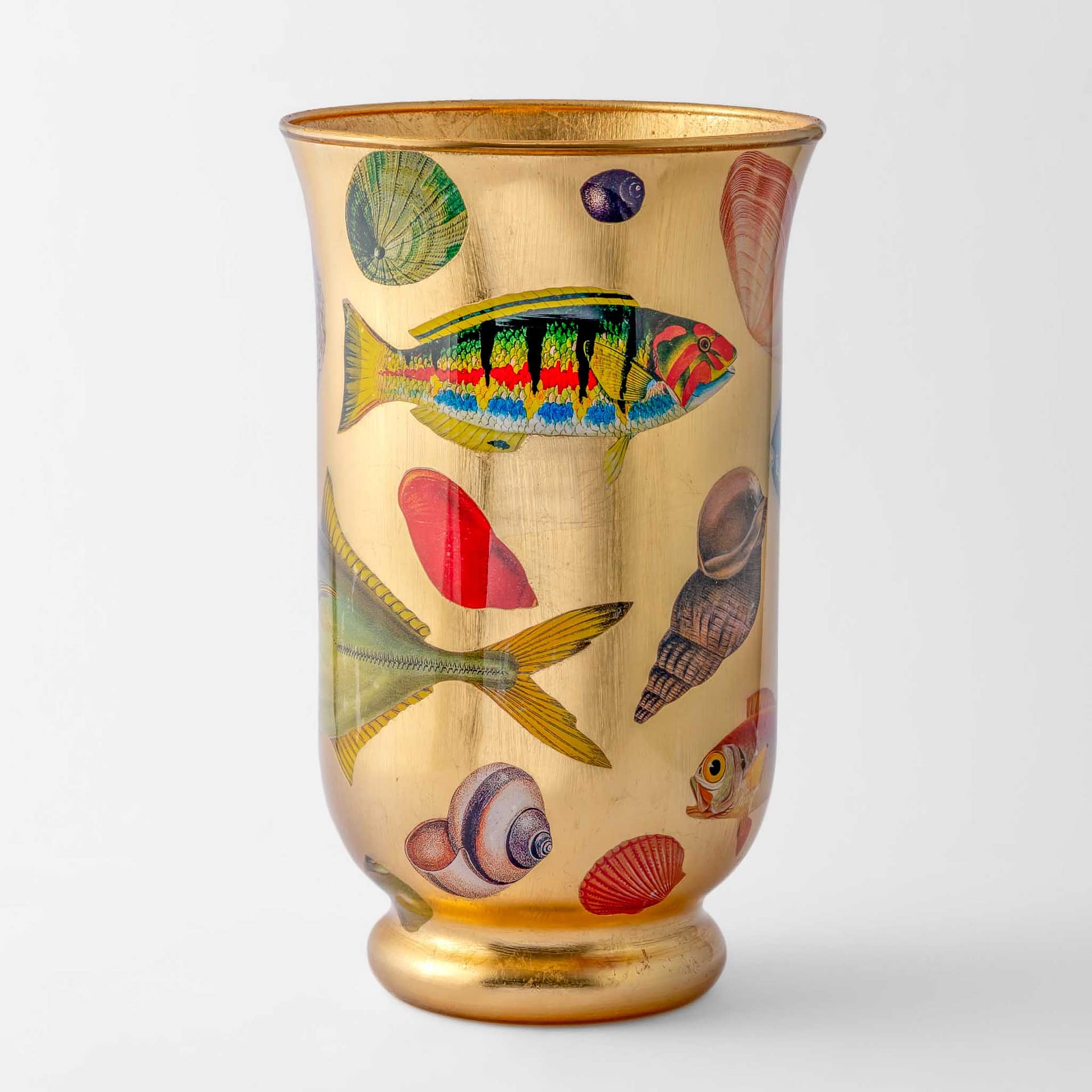 Fish & Shells 10" Hurricane Vase — Shreve, Crump & Low