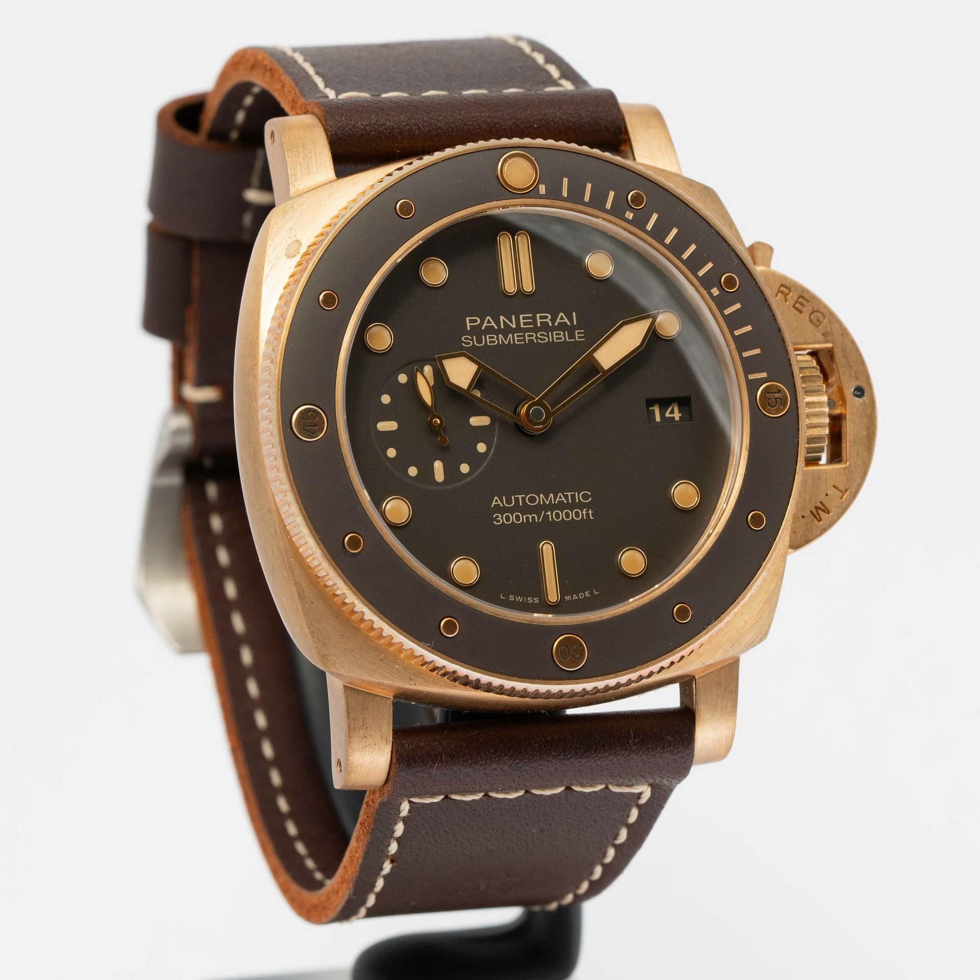 Pre-owned Panerai Submersible 1950 Chocolate Dial "Bronzo" Bronze 47mm ...
